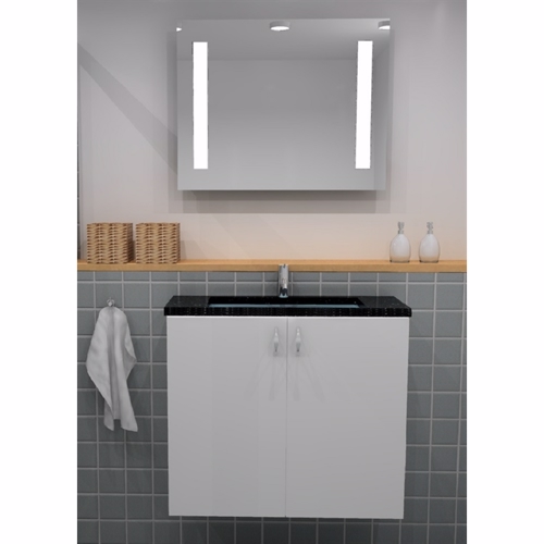 Slimline Hvid front med Sort vask 82cm.